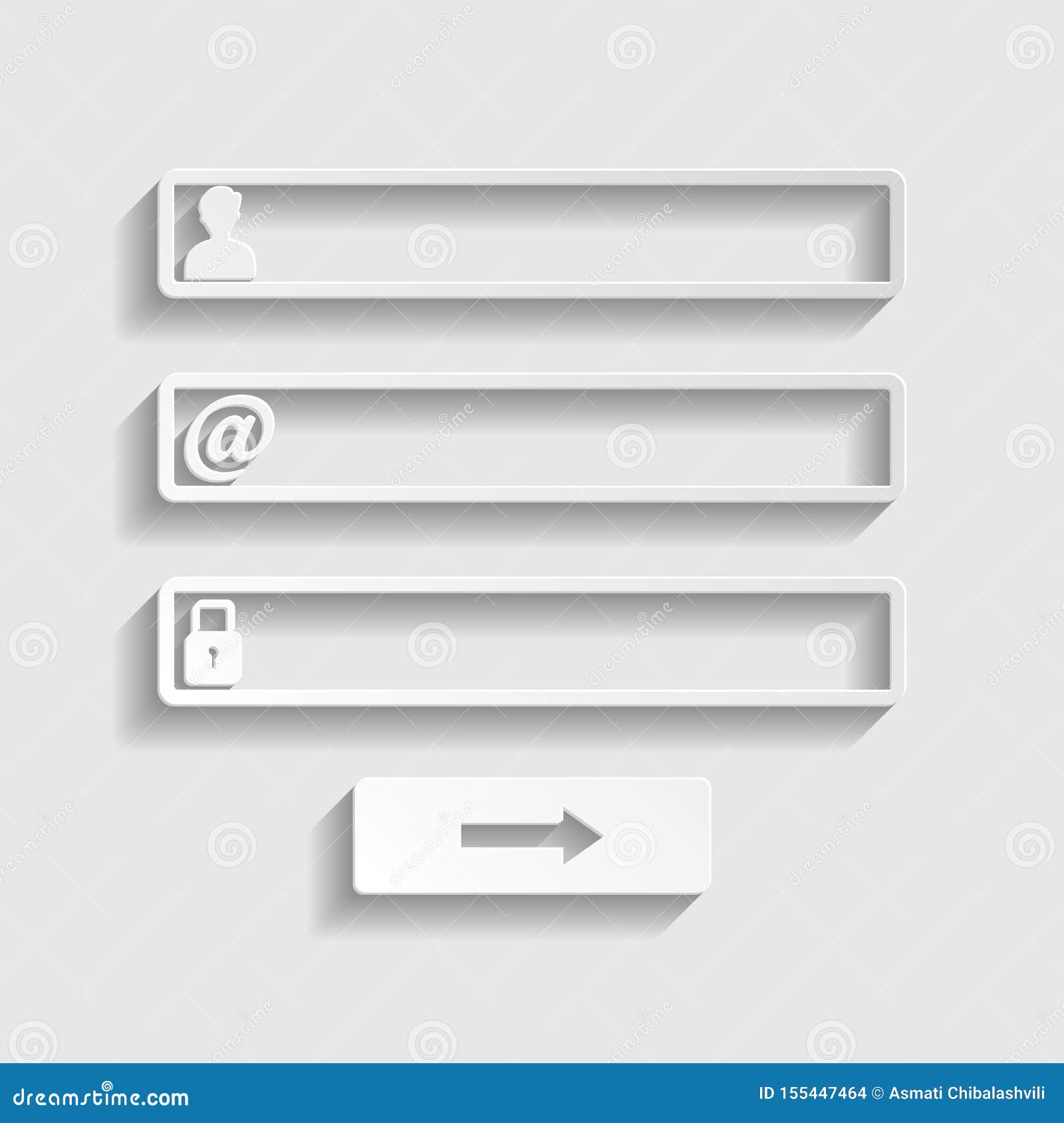 Web Browser Window with Login Page Sign. Paper Style Icon. Illustration ...