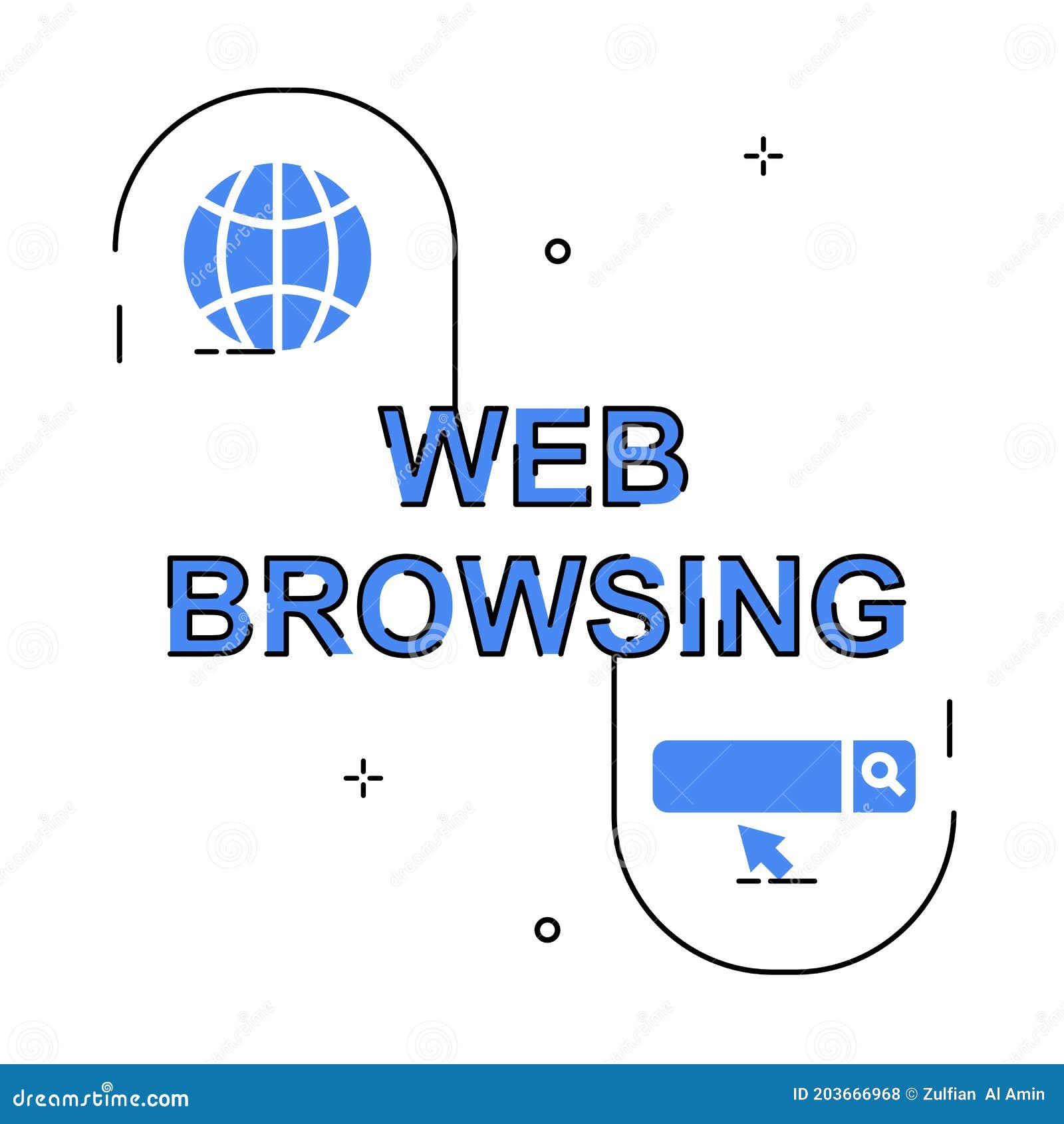 Web Browsing Simple Illustration Stock Vector - Illustration of cyber ...