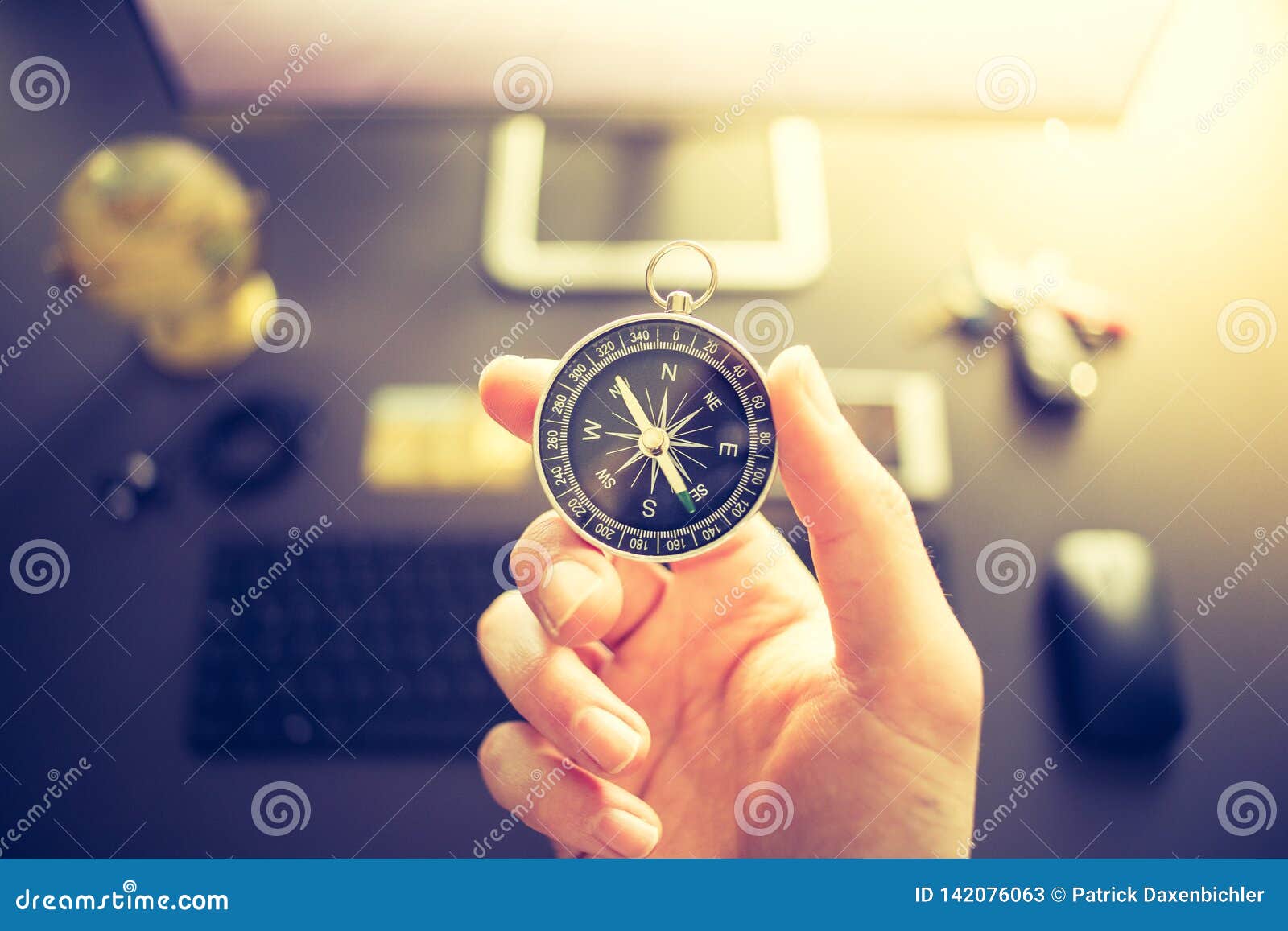 Web Business: Compass in the Foreground Stock Image - Image of network ...