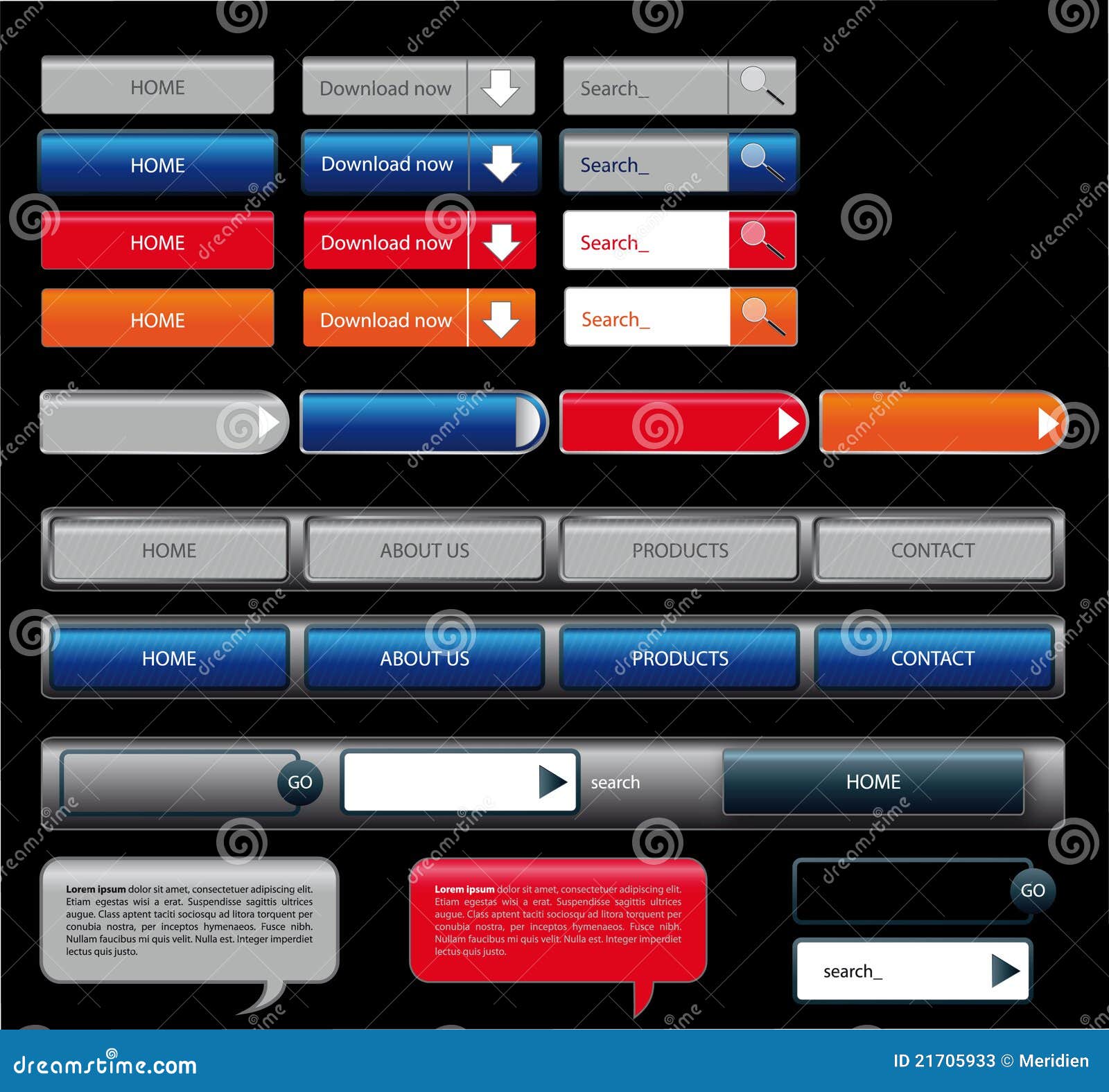 Web button stock vector. Illustration of menu, element - 21705933