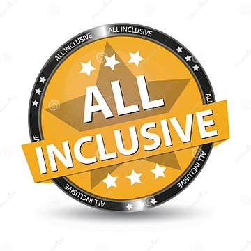 Web Button - All Inclusive - Vector Illustration - Isolated on White ...