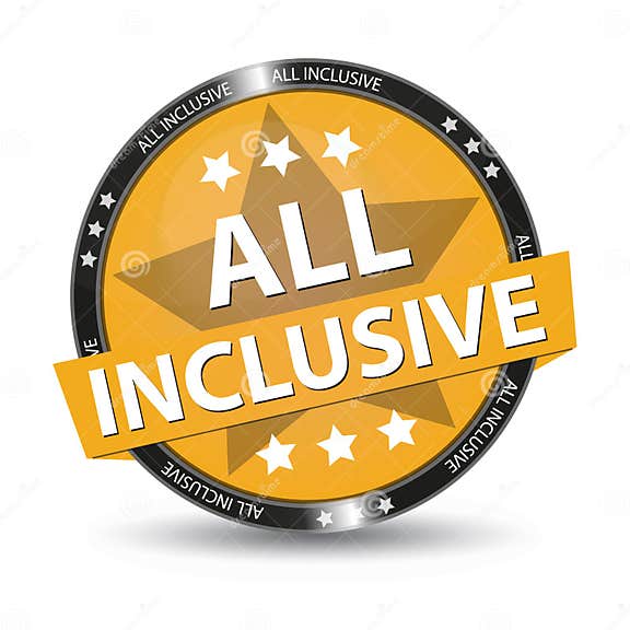 Web Button - All Inclusive - Vector Illustration - Isolated on White ...