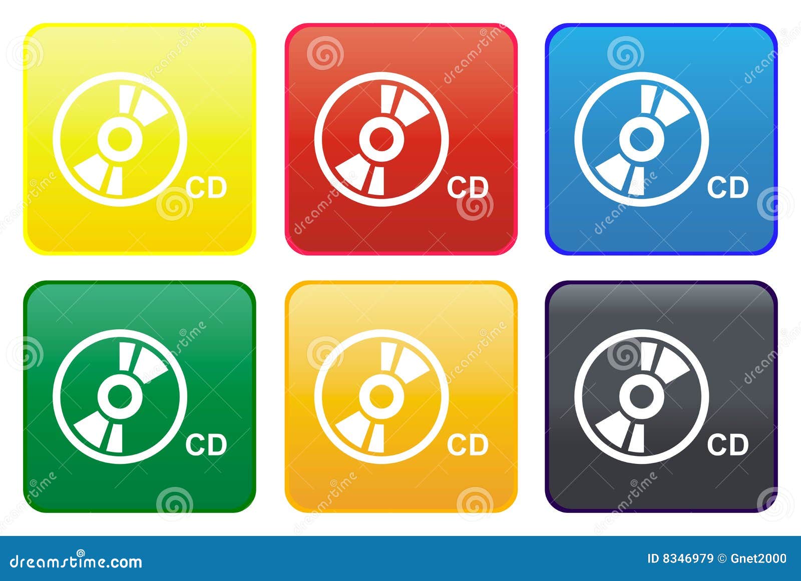 Web button - CD stock vector. Illustration of communication - 8346979