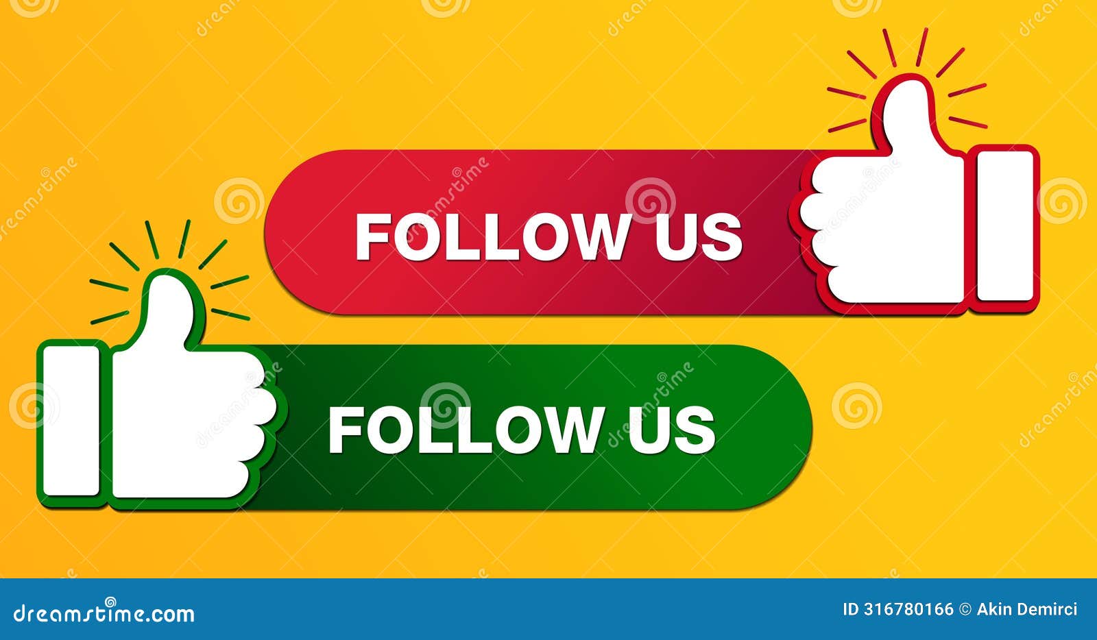 Web Button for Follow Us. Click Here Web Buttons Design Stock Vector ...