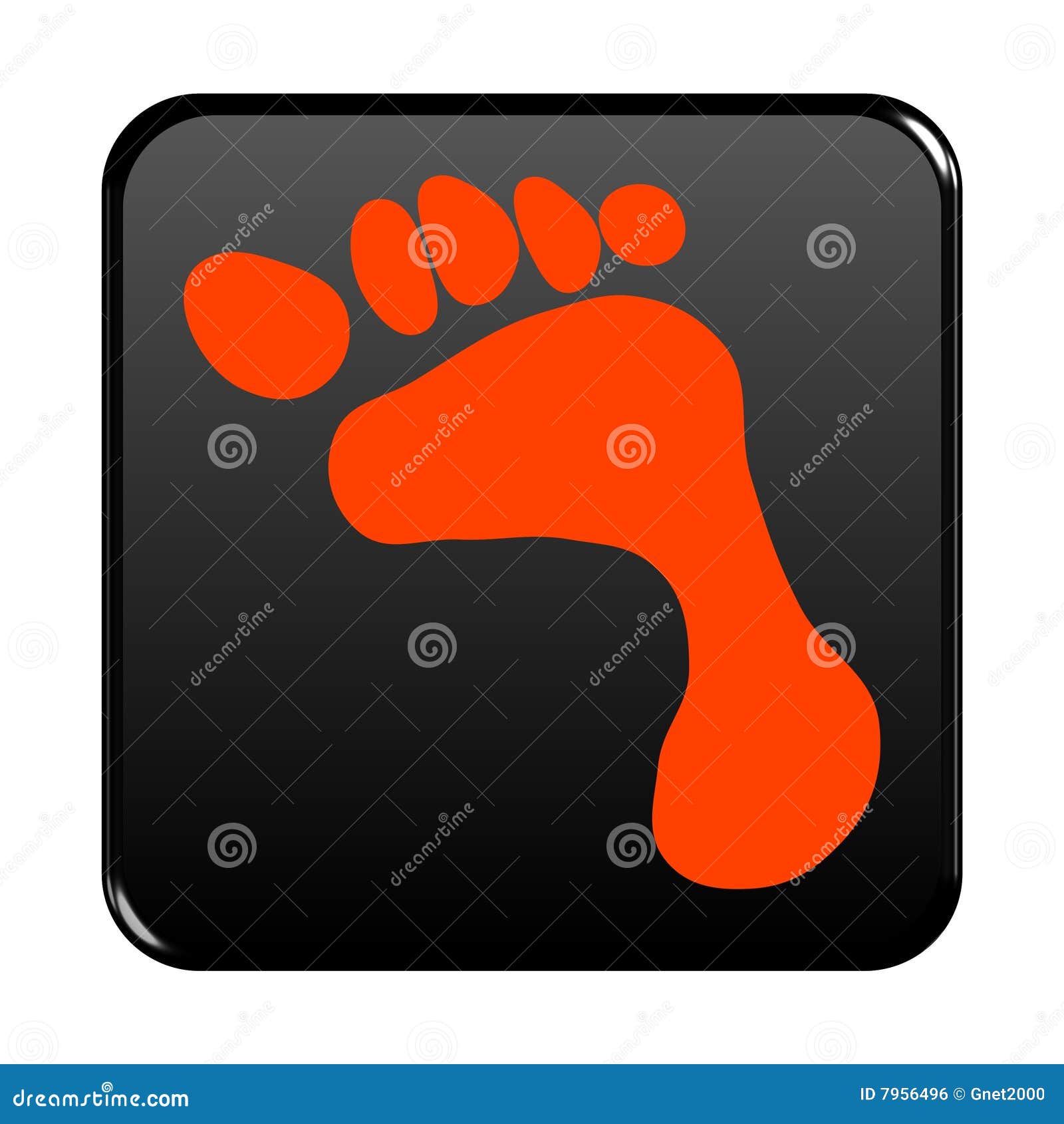 Web button - foot stock illustration. Illustration of footprints - 7956496