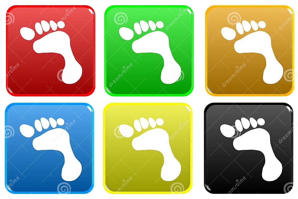 Web button - footstep stock illustration. Illustration of footprints ...