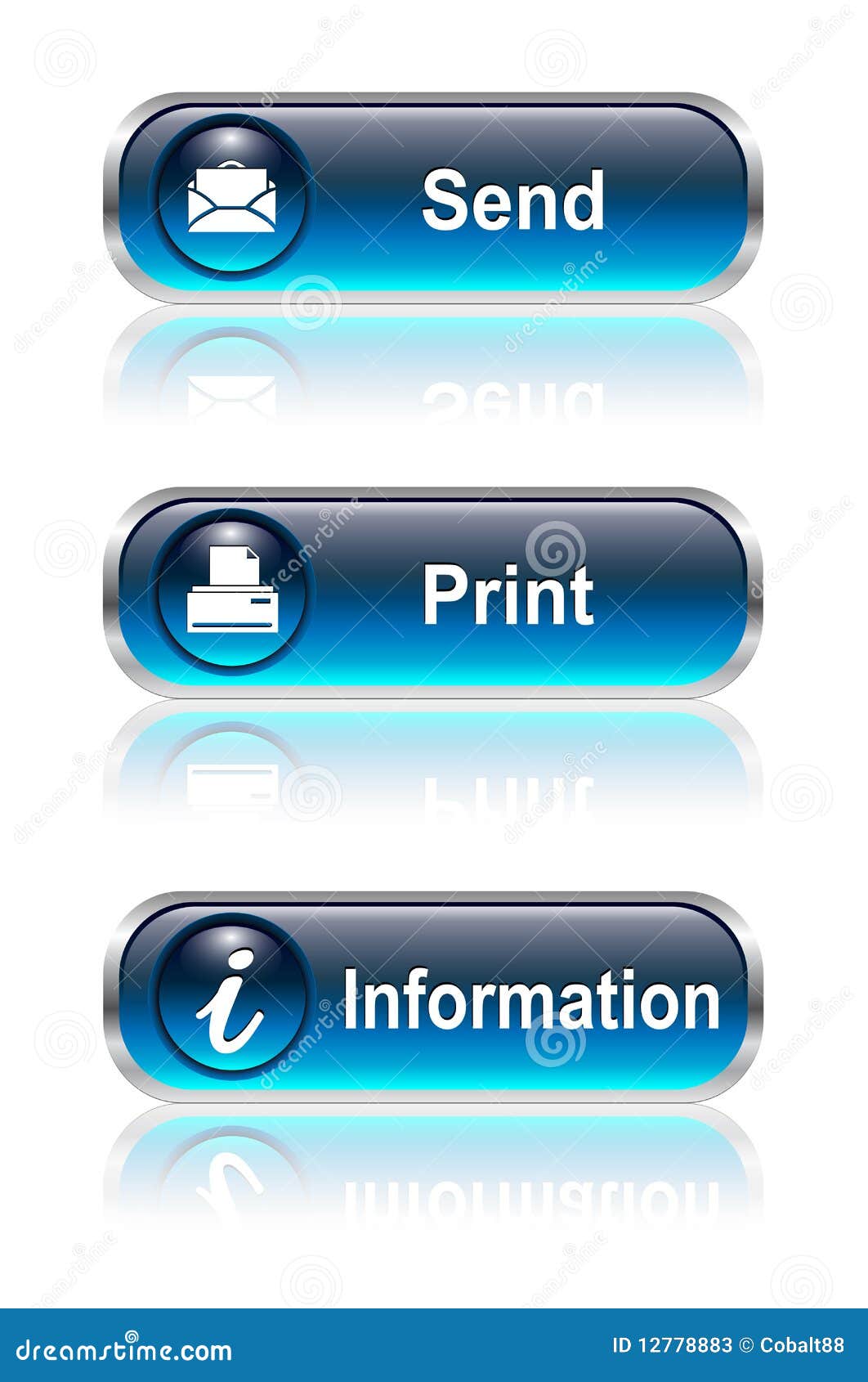 Web button, icon set stock vector. Illustration of isolated - 12778883