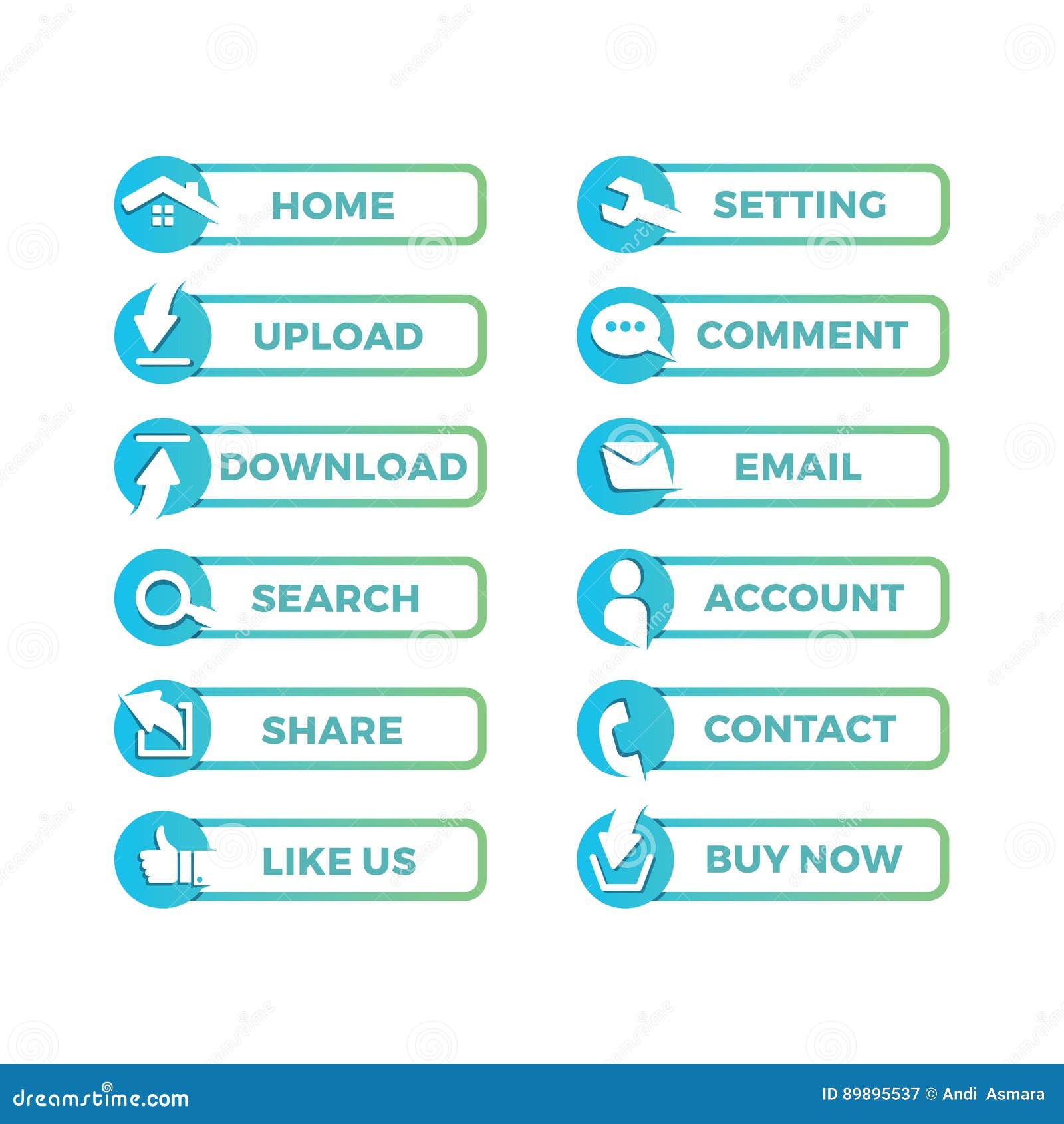 Web Button Set stock vector. Illustration of home, account - 89895537