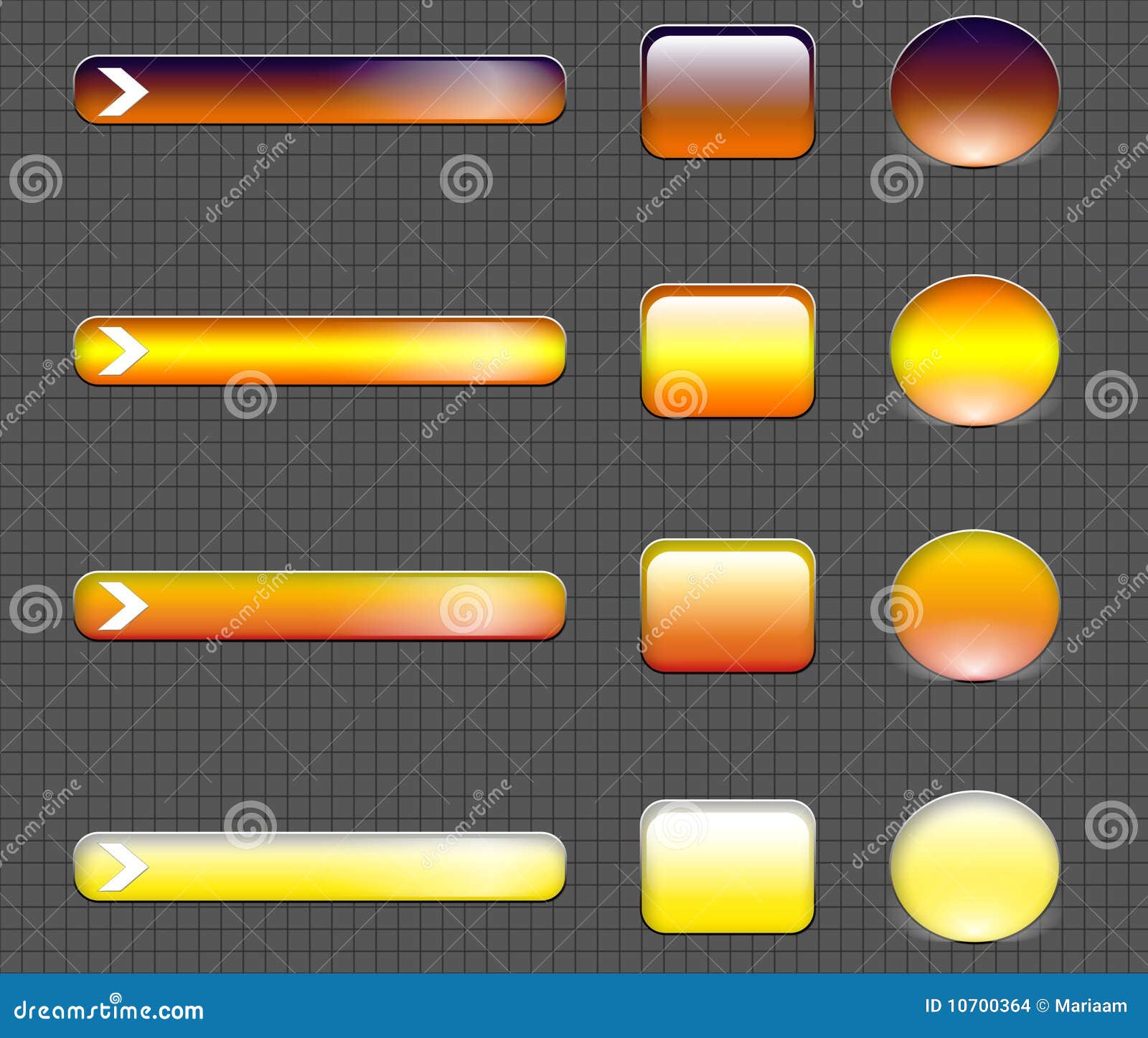 Glossy Buttons Warm Colors Stock Illustrations – 48 Glossy Buttons Warm ...