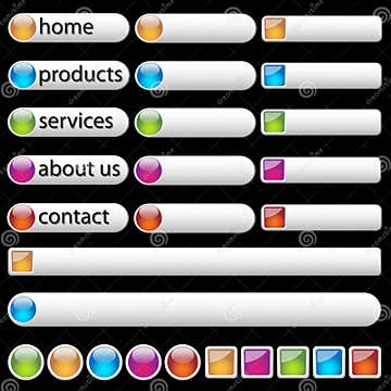 Web buttons stock vector. Illustration of glass, black - 13492375