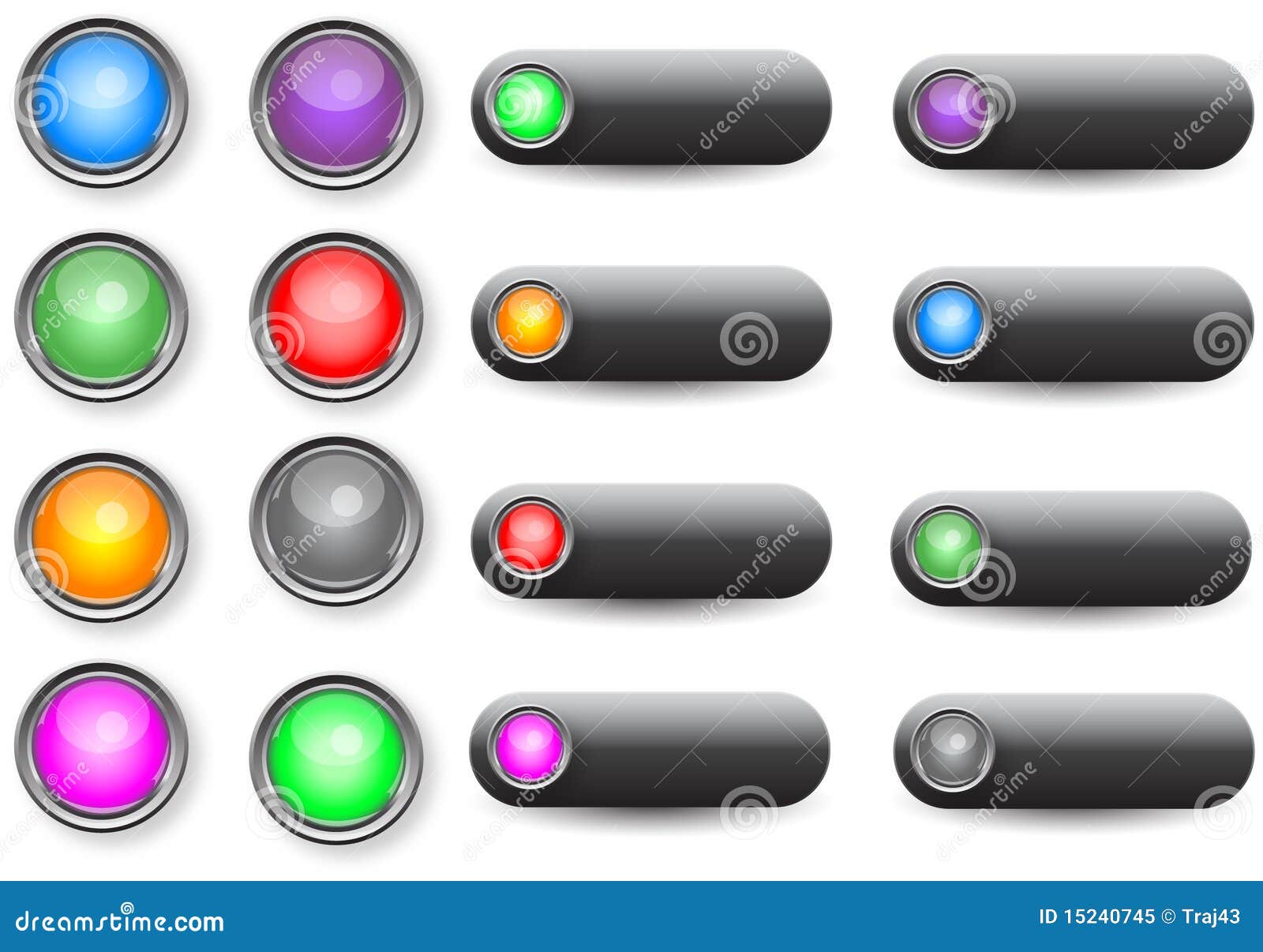 Web buttons stock vector. Illustration of blank, green - 15240745