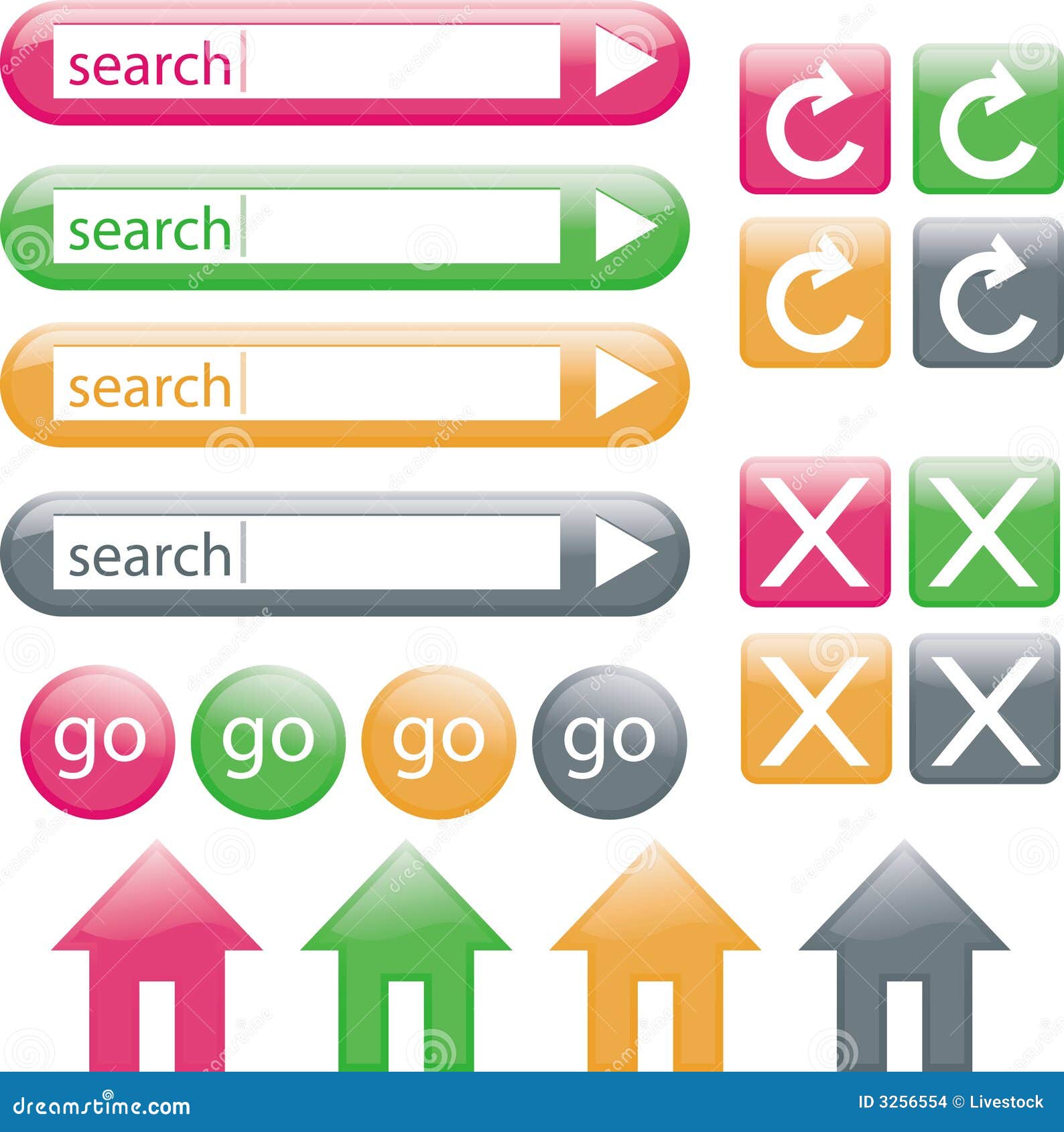 Web Buttons stock vector. Illustration of button, symbol - 3256554