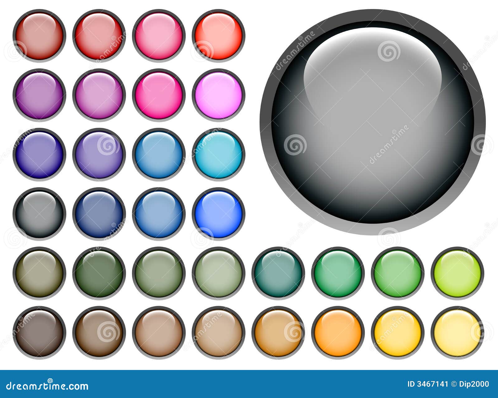 Web buttons stock vector. Illustration of circle, empty - 3467141