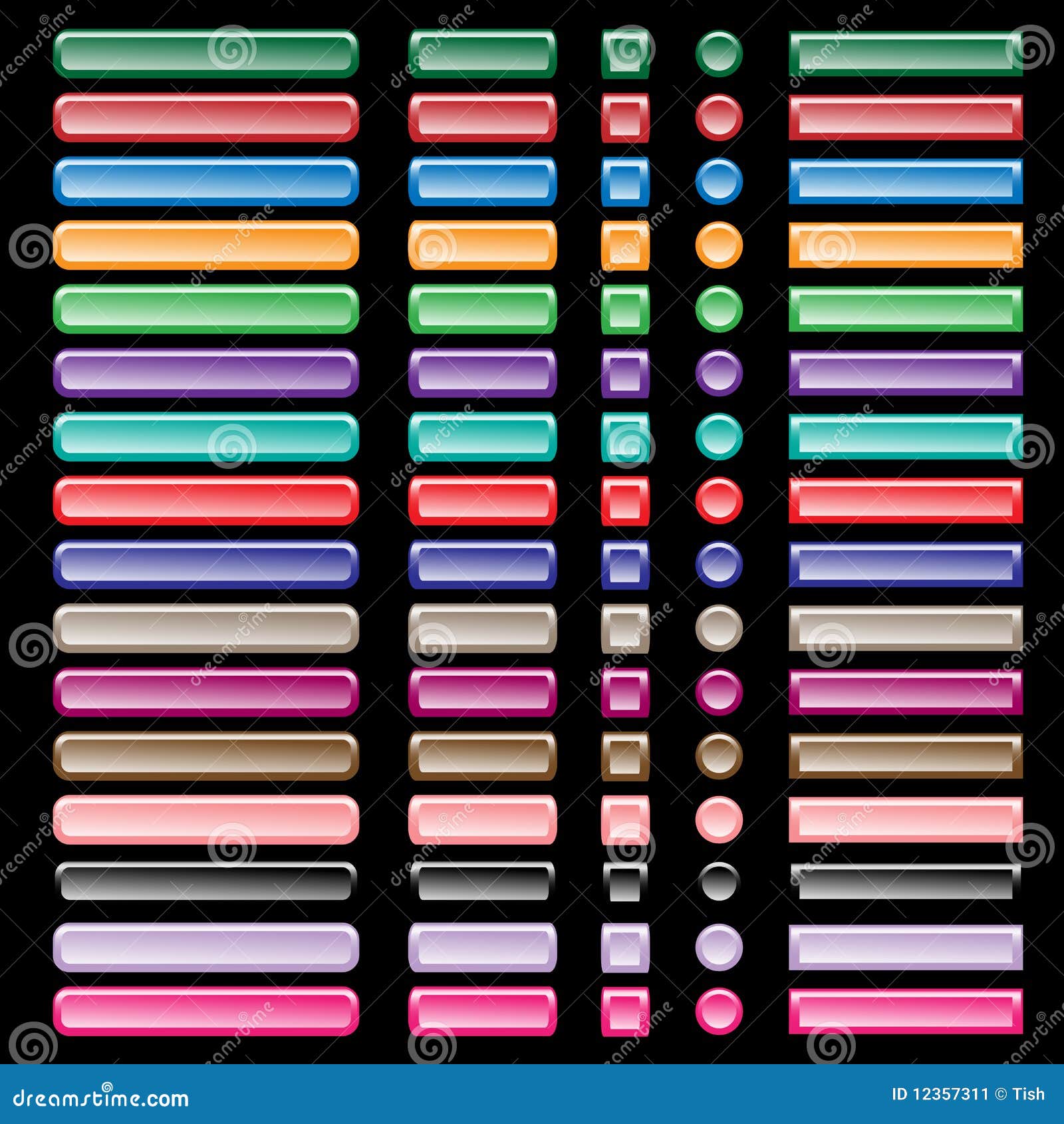 Web Buttons, Assorted Colors and Shapes Stock Vector - Illustration of ...