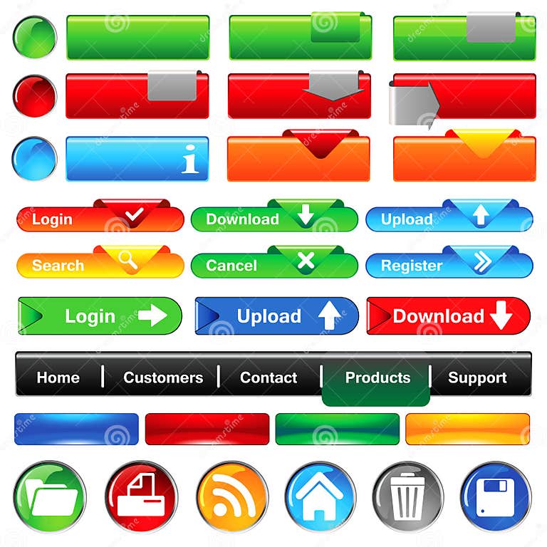 Web buttons collection stock vector. Illustration of bars - 28519892