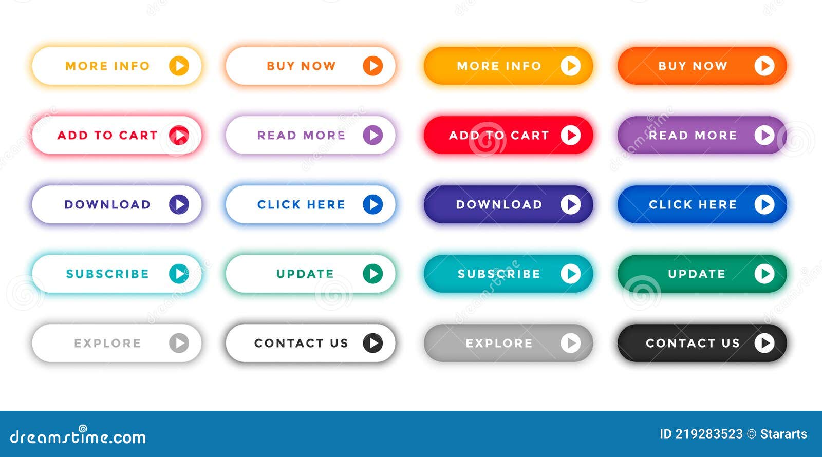 Web Buttons Collection for Different Purposes Stock Vector ...