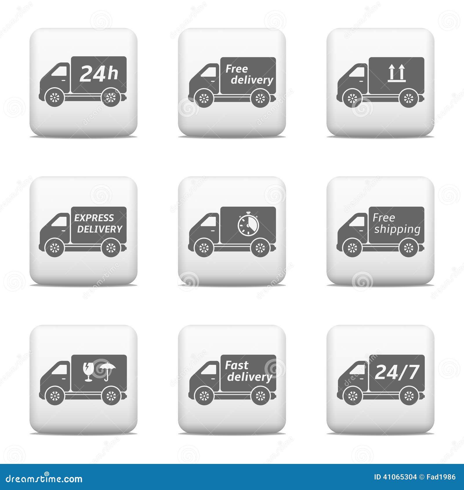 Web Buttons, Delivery Icons Stock Vector - Illustration of internet ...