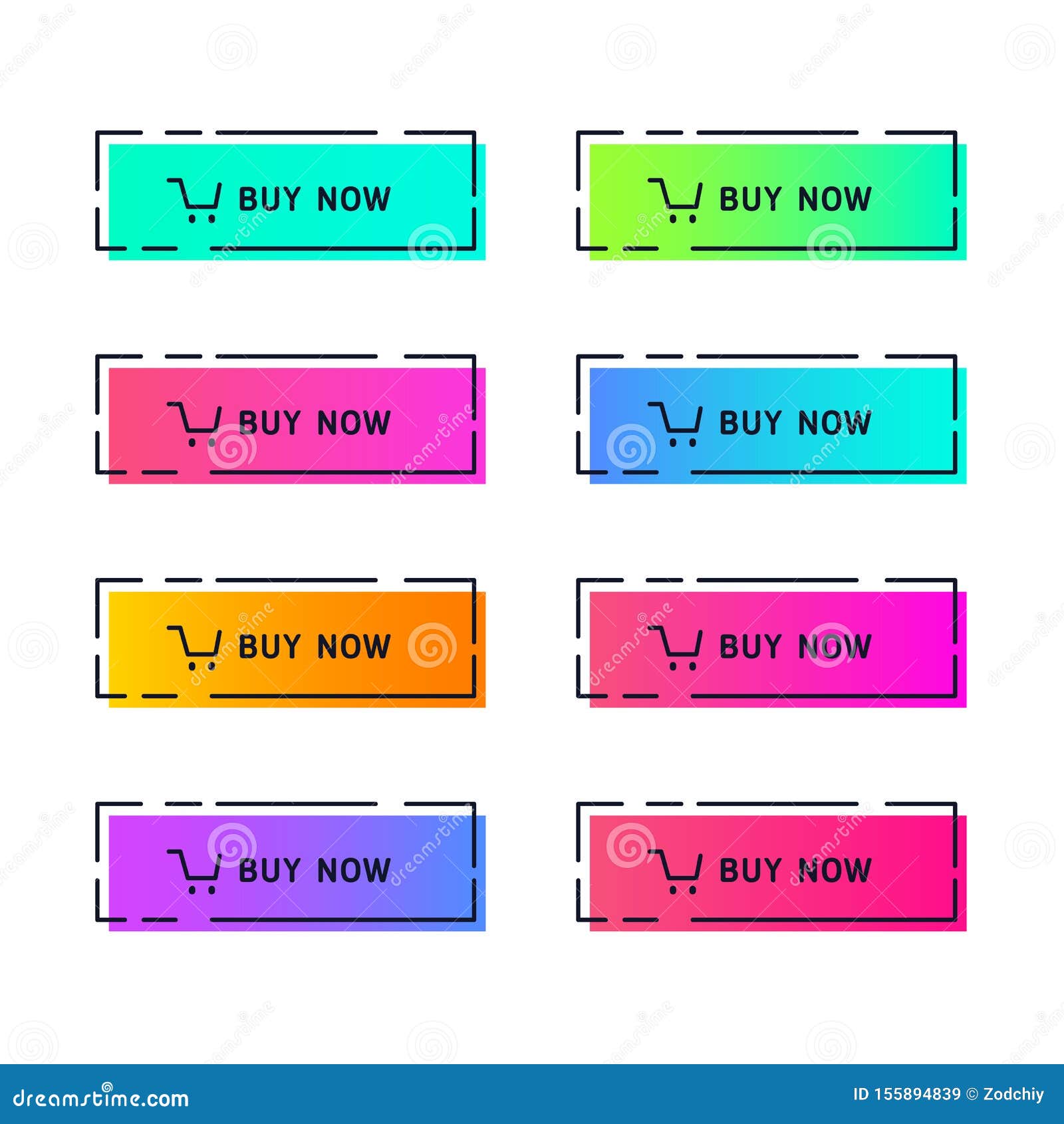 Web Buttons Flat Design Template with Color Gradient Stock Vector - Illustration of concept ...