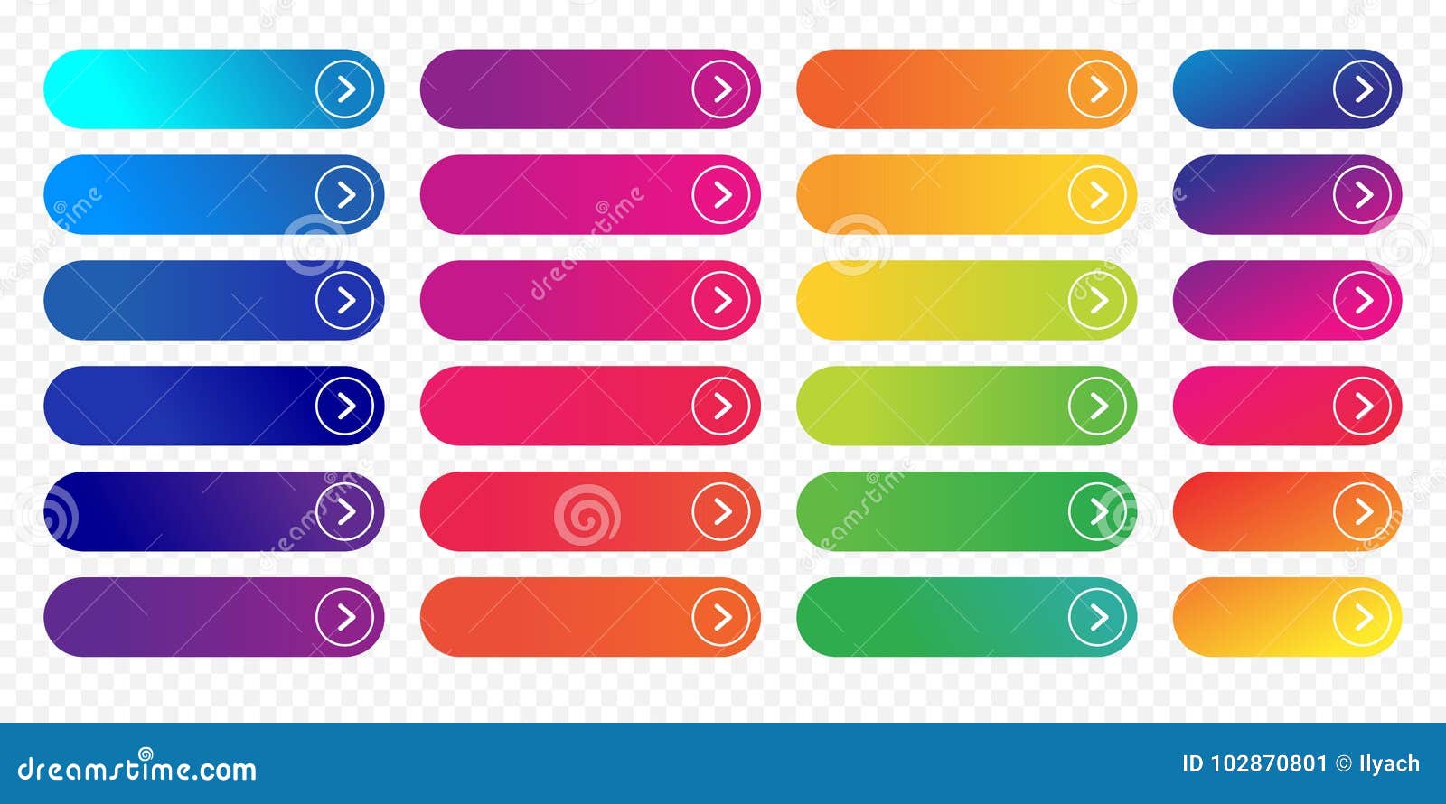 Web Button Flat Design Template Next Icon Color Gradient Outline Vector ...