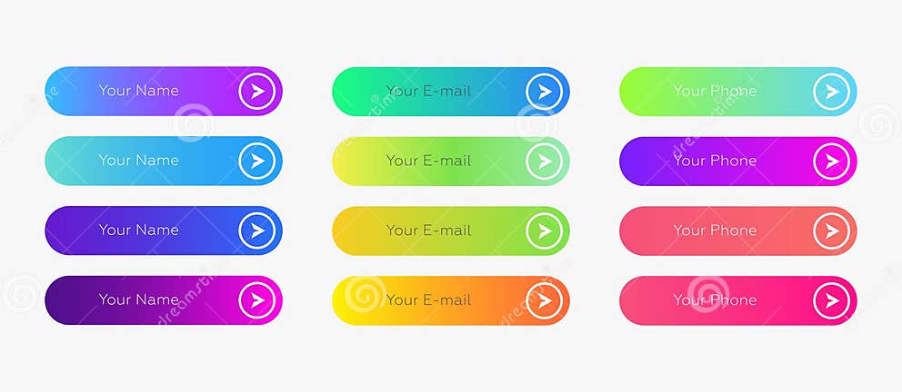 Web Buttons Flat Design Template with Color Gradient Stock Vector ...