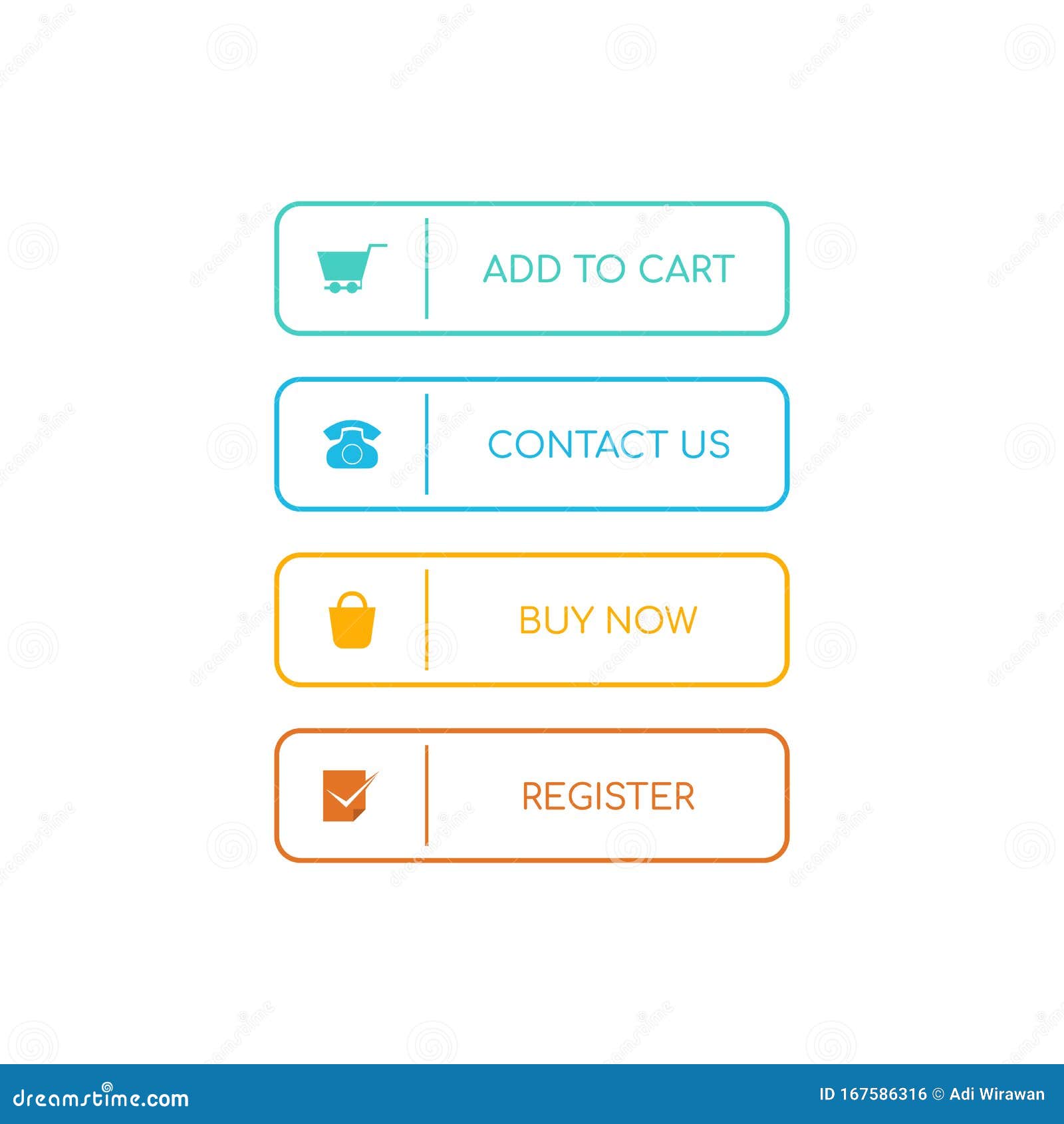 Web buttons flat design stock vector. Illustration of banner - 167586316