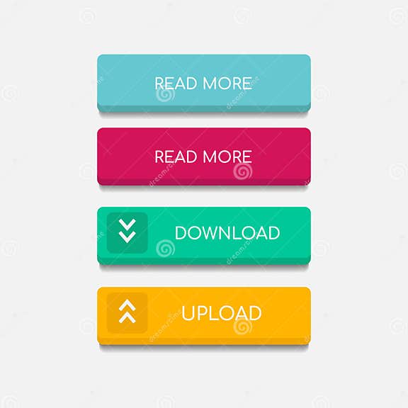 Web Buttons Flat Design Vector Template Stock Vector - Illustration of ...