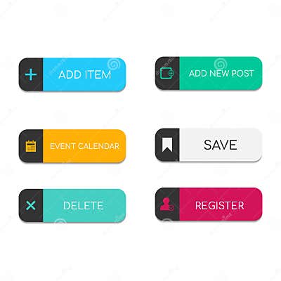 Web buttons flat design stock vector. Illustration of paper - 170410712