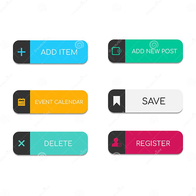 Web buttons flat design stock vector. Illustration of paper - 170410712
