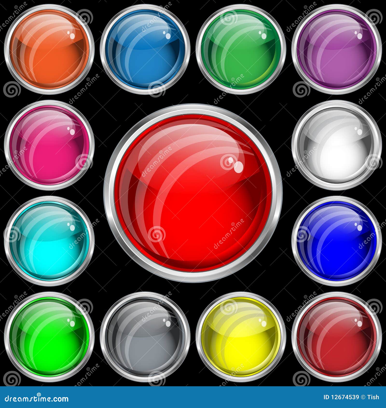 Web Buttons with a Glass Effect Stock Vector - Illustration of glossy ...