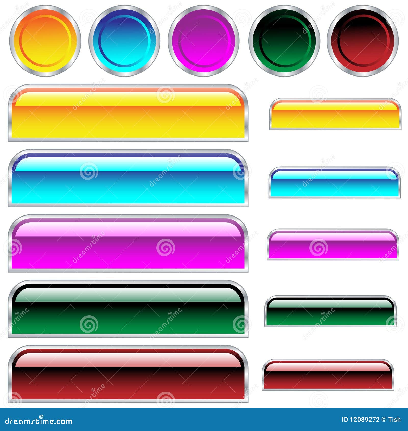 Web Buttons Glossy Assorted Colors and Shapes Stock Vector ...