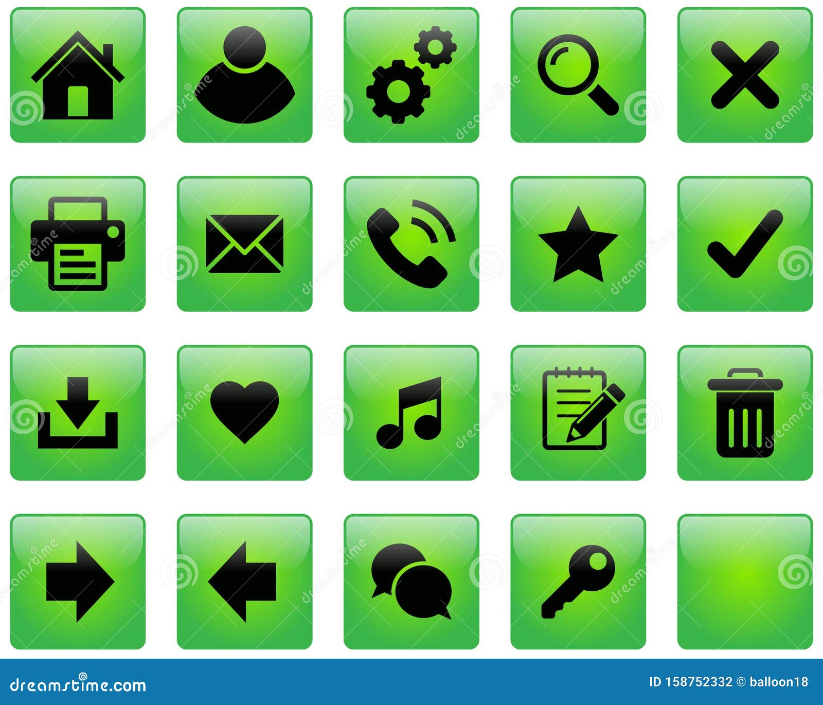 Web buttons / icons stock vector. Illustration of bubble - 158752332