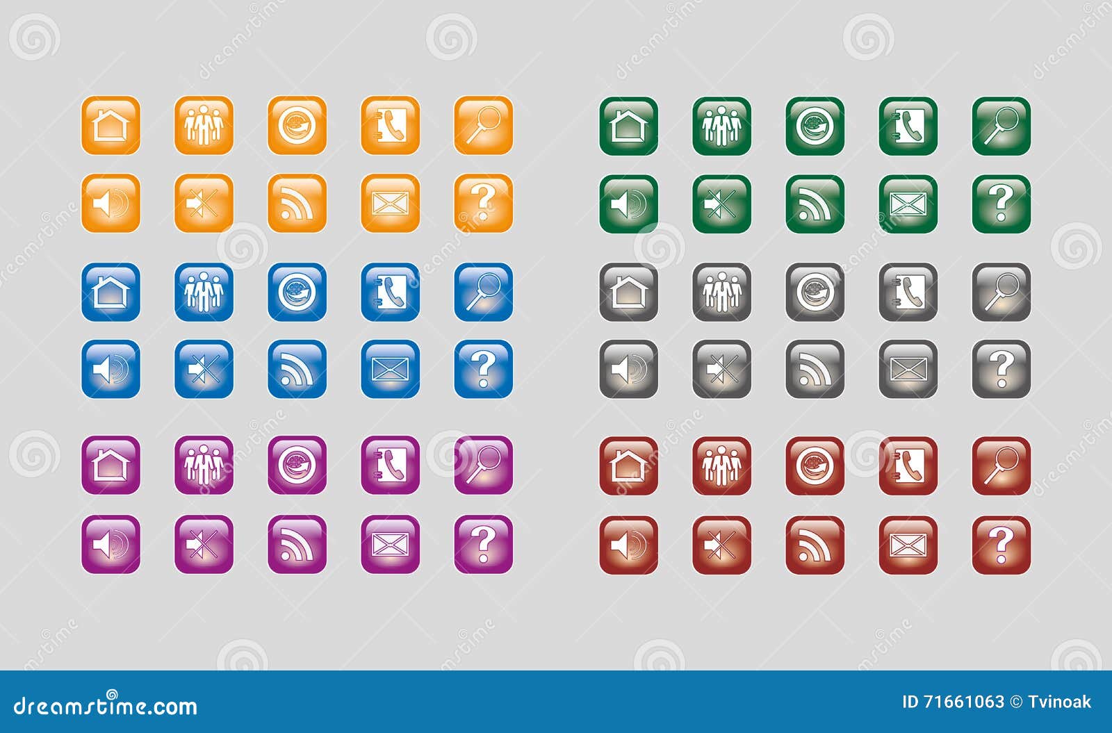 Web Buttons Multi-colour Scheme Stock Vector - Illustration of icon ...