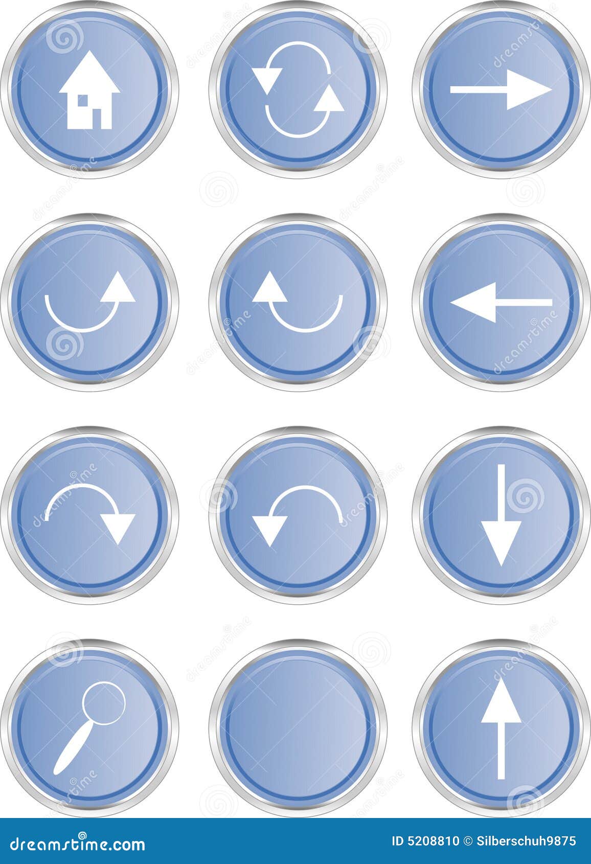 Web buttons: Navigation stock vector. Illustration of magnifying - 5208810