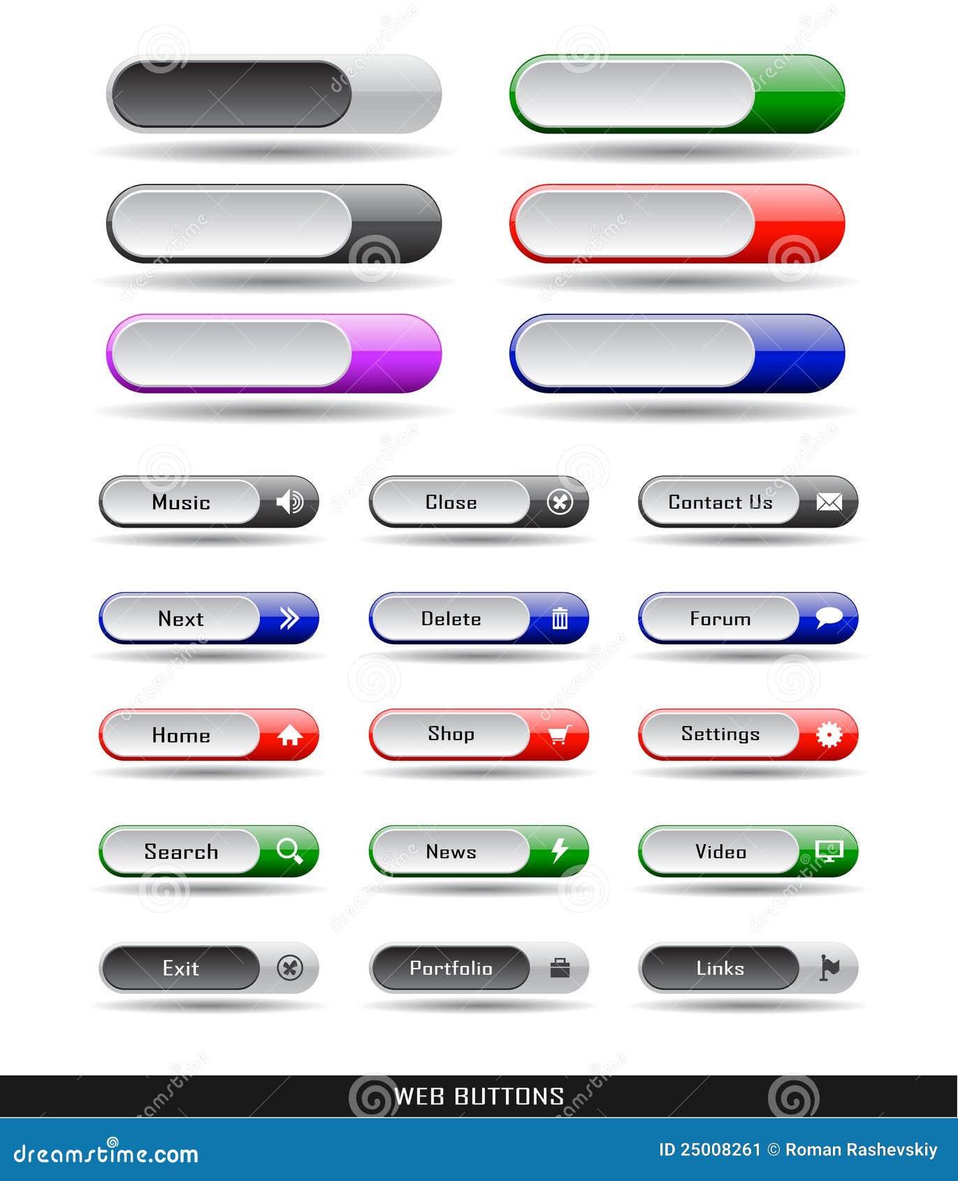 Web buttons pack stock vector. Illustration of group - 25008261