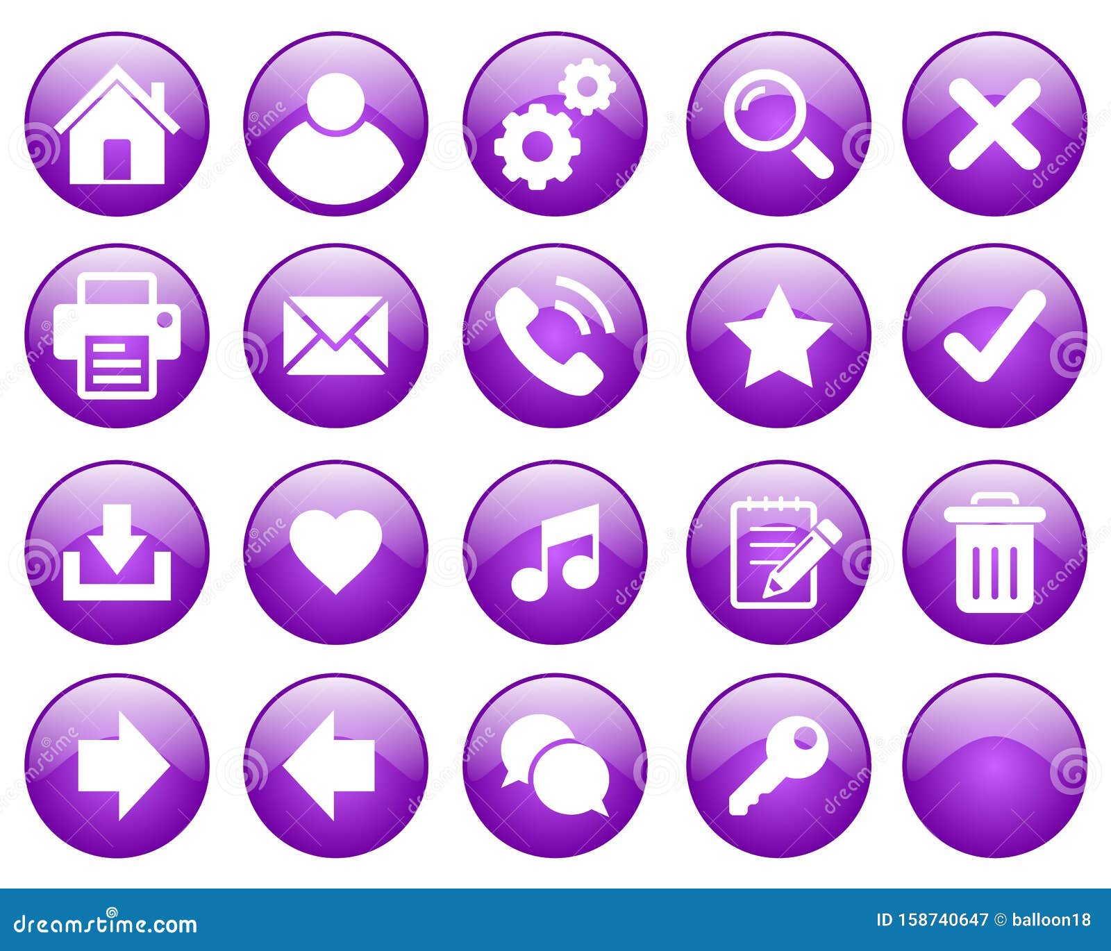 Web buttons purple stock vector. Illustration of document - 158740647