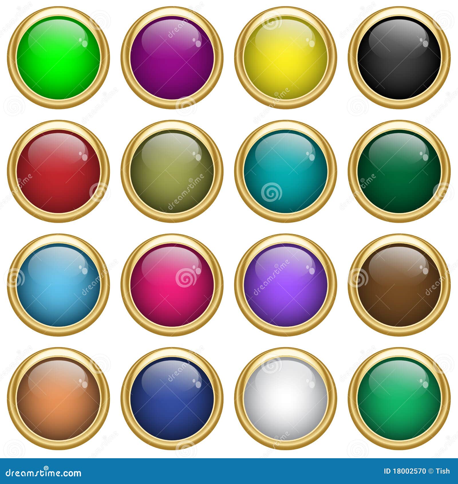 Web buttons round in gold stock vector. Illustration of push - 18002570