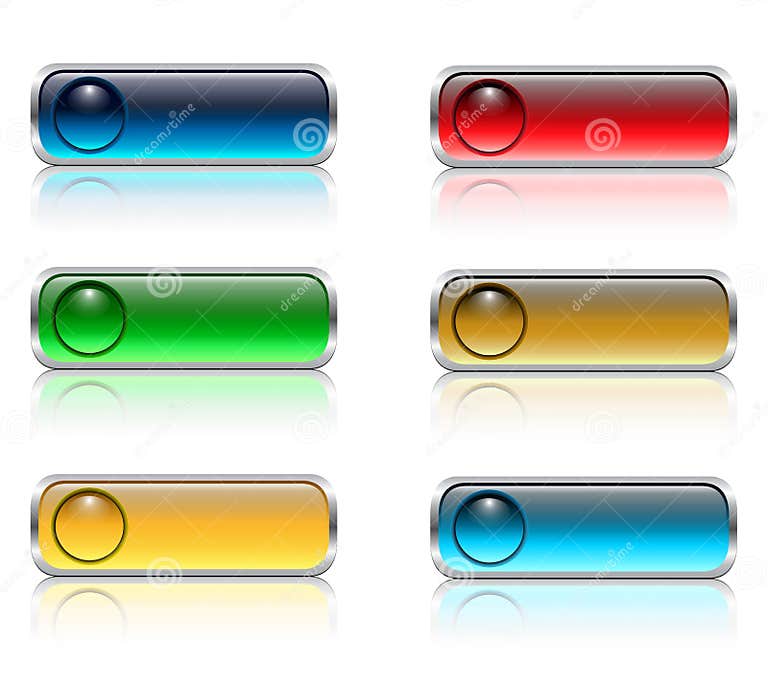 Web buttons stock vector. Illustration of metallic, silver - 30302681