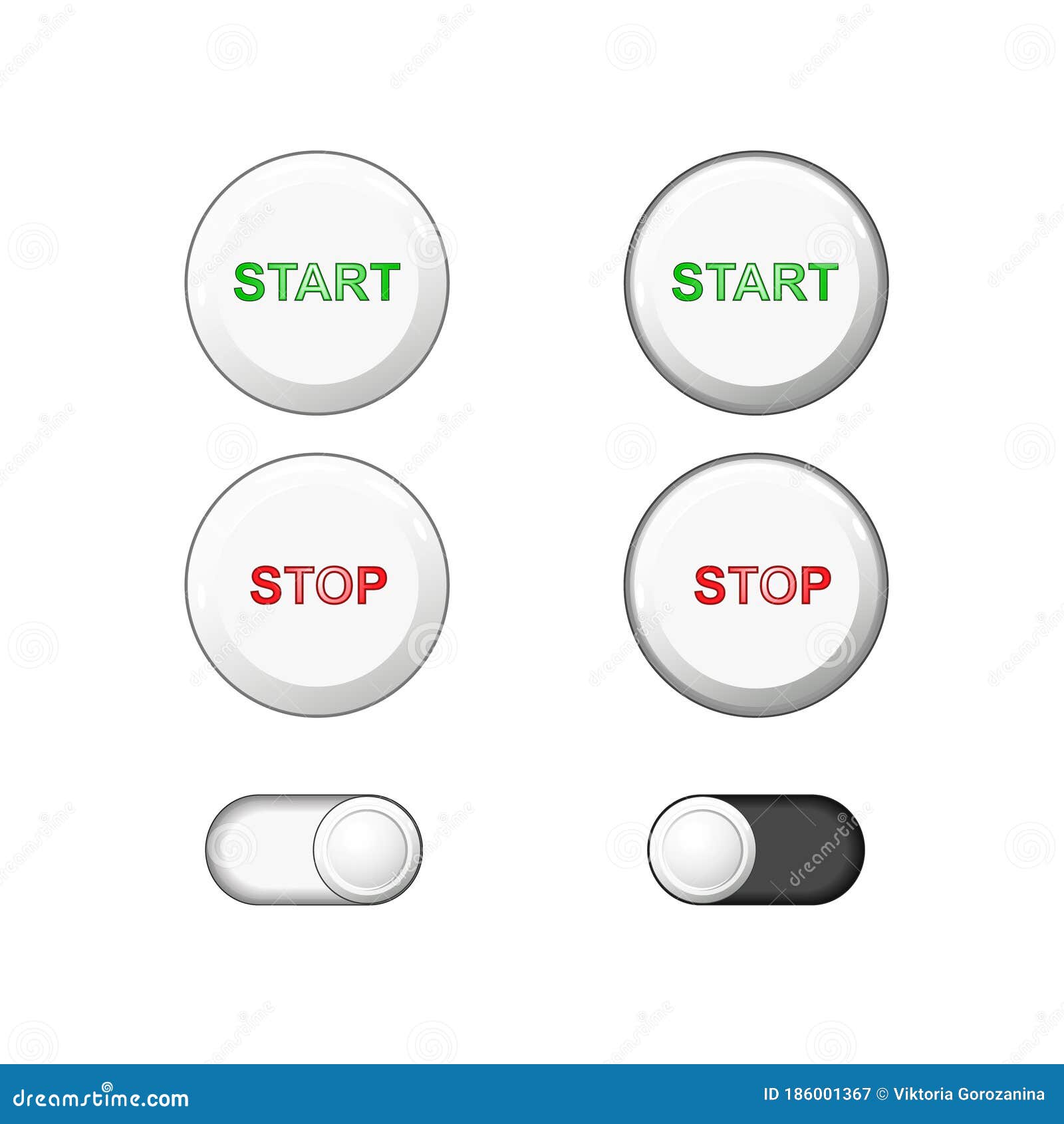 Web Buttons Set. Vector. White Plastic Round Solid Buttons. Icons for ...