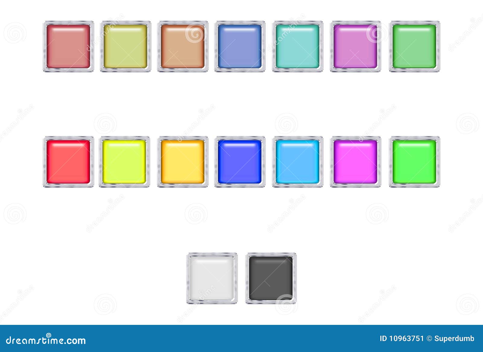 Web Buttons with Silver Border Stock Illustration - Illustration of ...