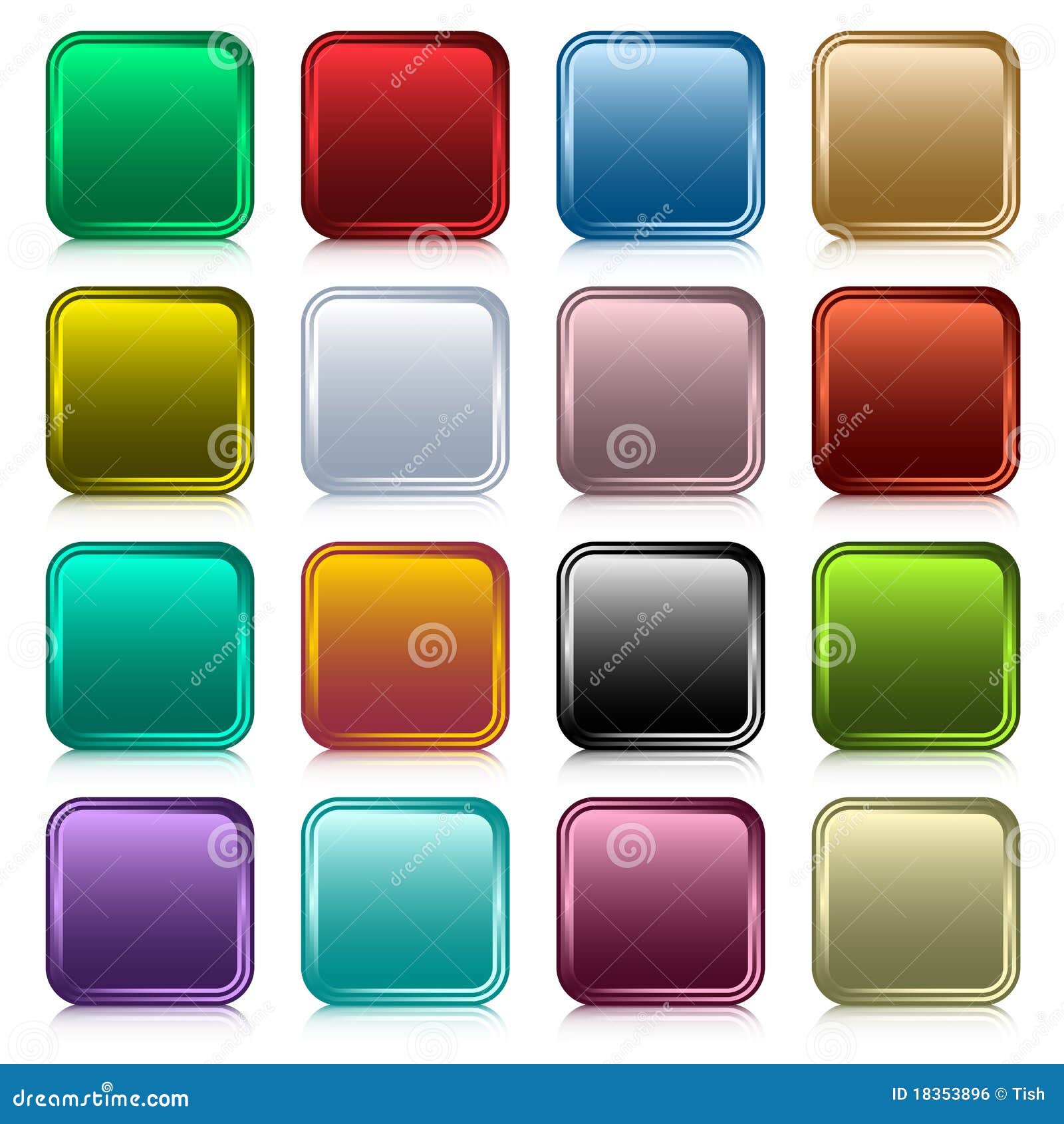Web buttons square set stock vector. Illustration of shade - 18353896