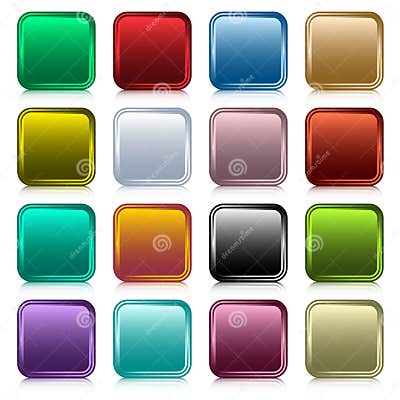 Web buttons square set stock vector. Illustration of shade - 18353896
