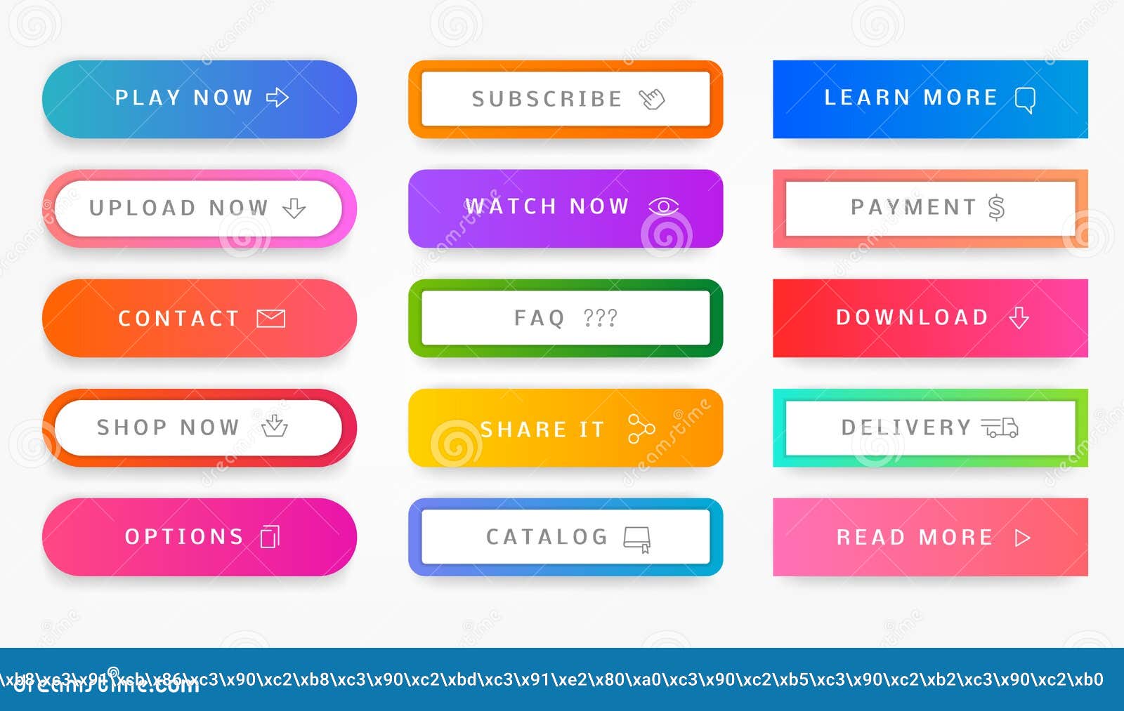 Web Call Button. Modern UI Gradient Interaction Buttons, Website and ...