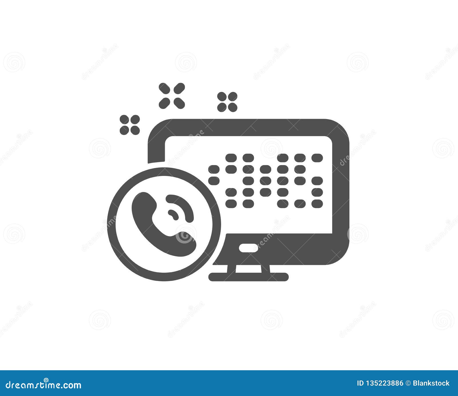 Web Call Center Service Icon. Phone Support Sign. Vector Stock Vector ...
