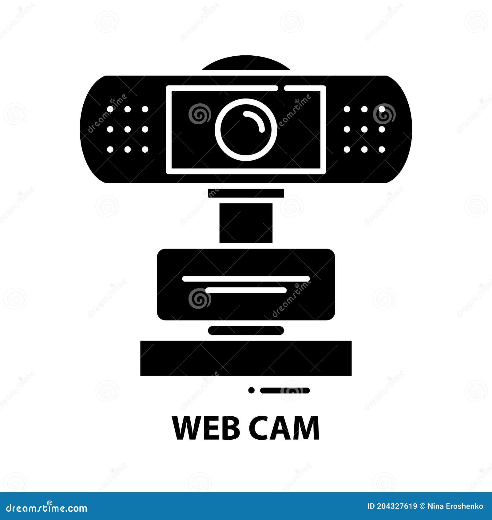 Web Cam Icon, Black Vector Sign with Editable Strokes, Concept ...