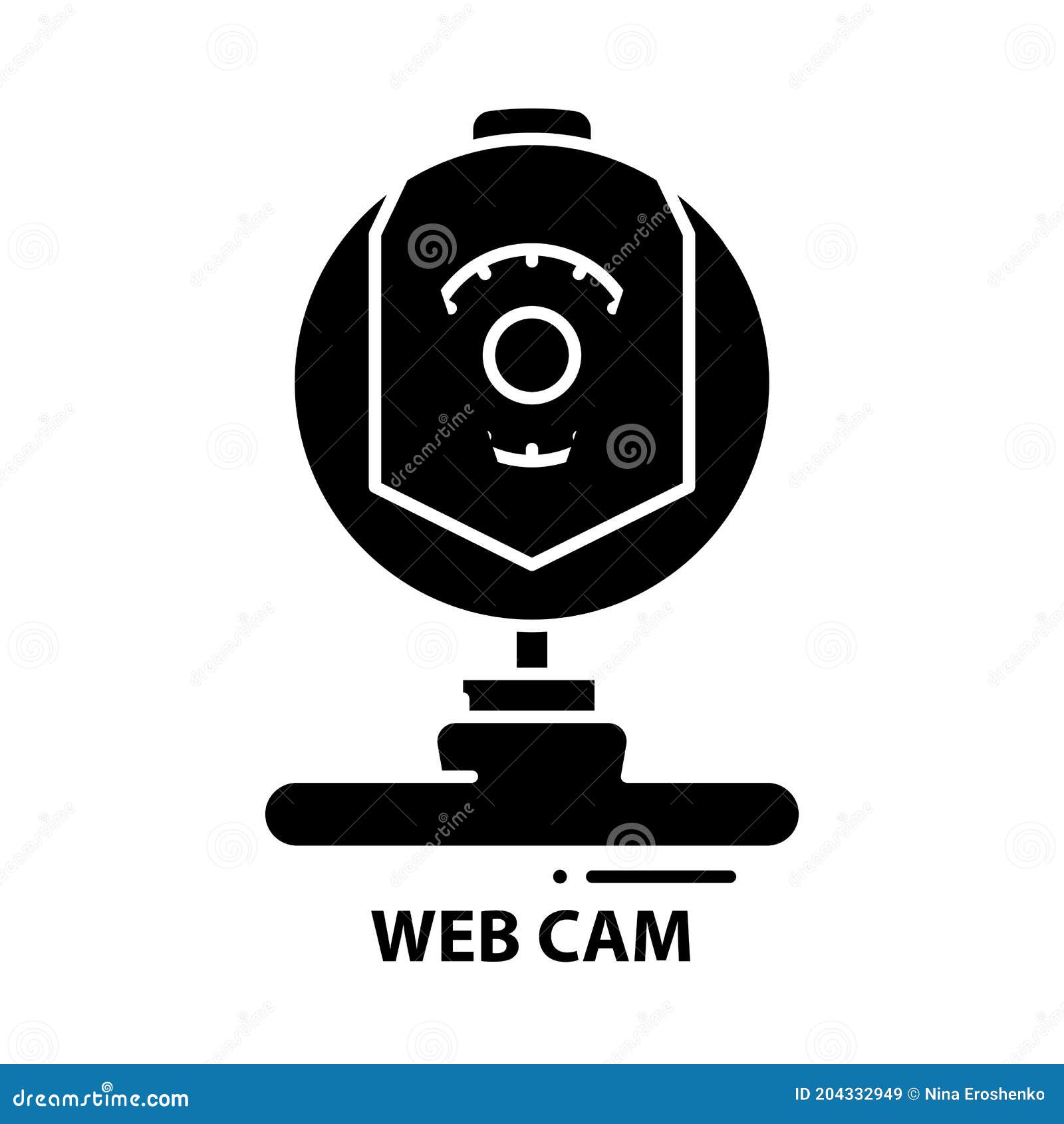 Web Cam Symbol Icon, Black Vector Sign with Editable Strokes, Concept ...