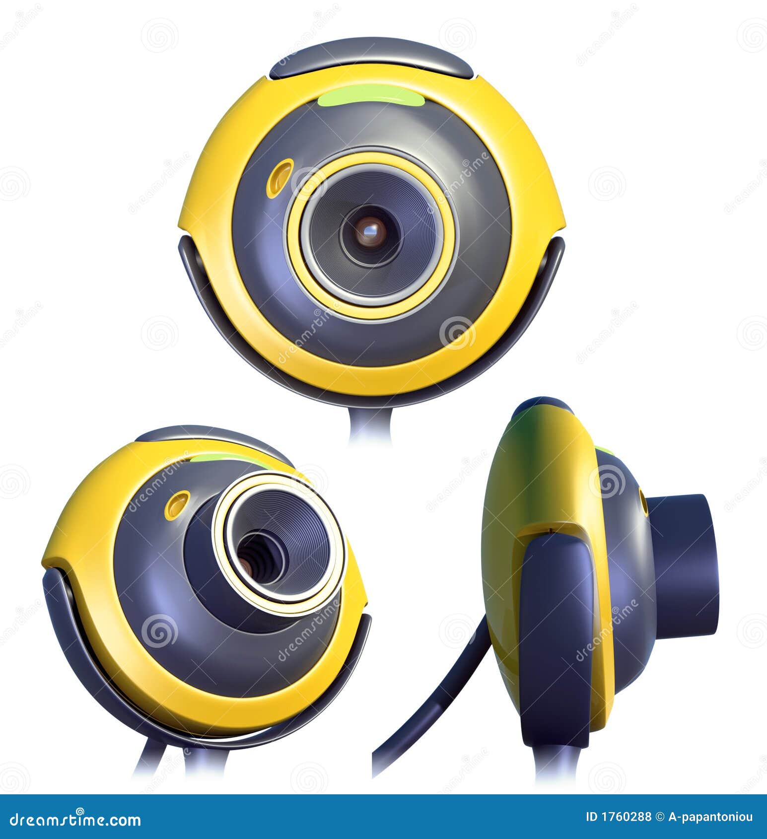 Web Cam Three Views stock illustration. Illustration of processor - 1760288