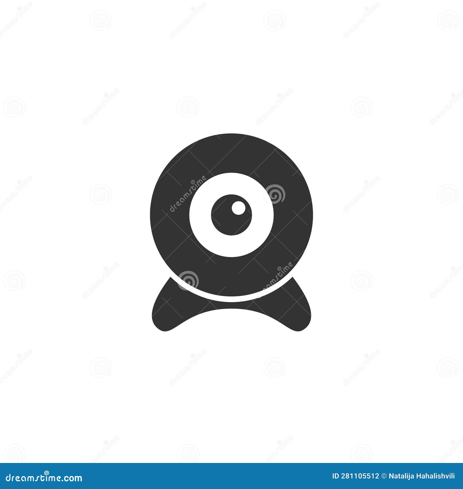 Web Cam Vector Icon Solid Style Flat Sign Stock Vector - Illustration ...