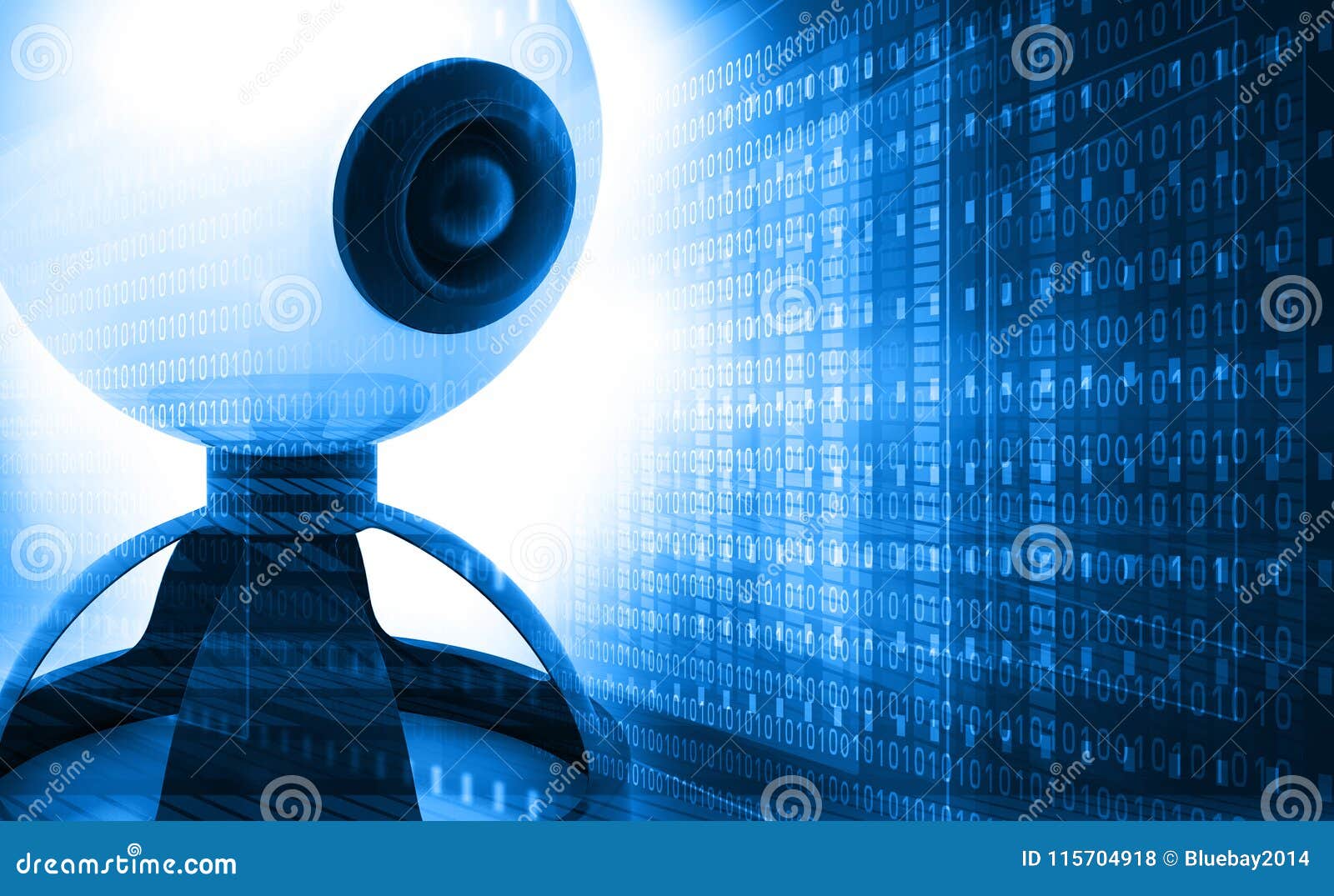 Web Camera on Binary Background Stock Illustration - Illustration of ...