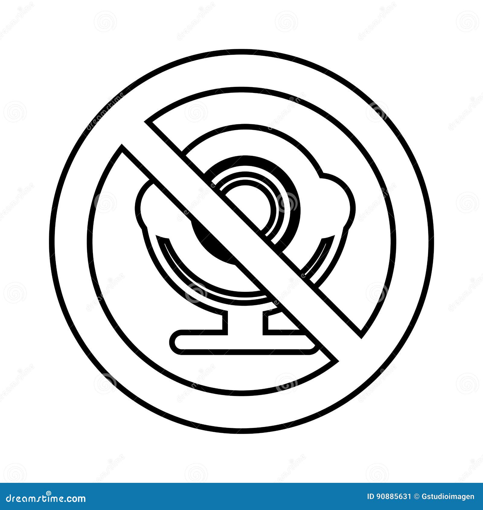 Web Camera with Denied Sign Stock Vector - Illustration of label, alert ...