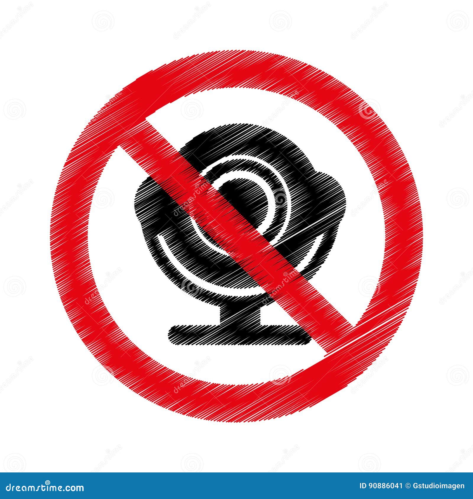 Web Camera with Denied Sign Stock Vector - Illustration of prevention ...